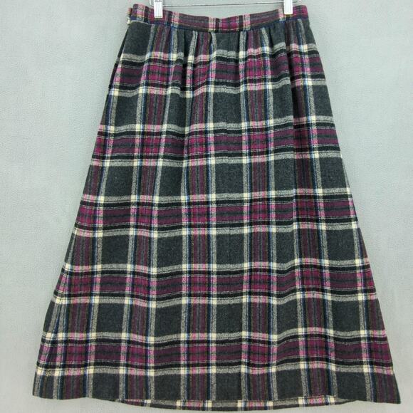 Carroll Reed | Skirts | Vtg Carroll Reed 2 Purple Plaid Wool Pleated ...